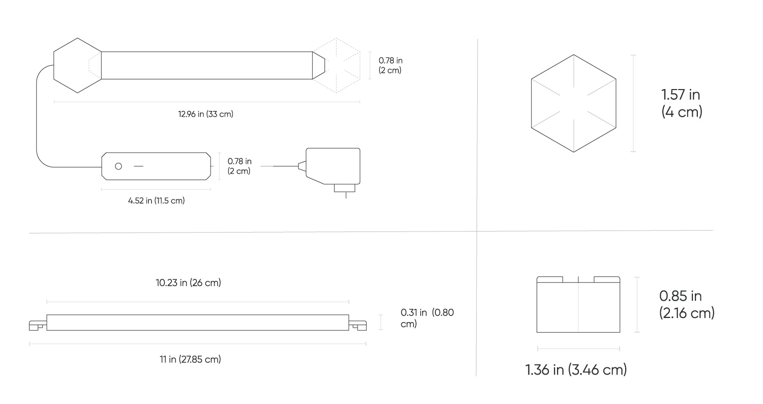 Nanoleaf Lines Expansion Pak (3 Lines - 60 Degree) - Centracool